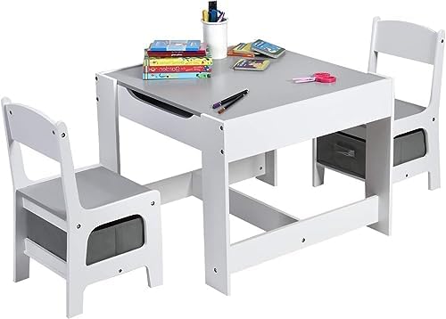Amazon.com: Asweets Kids Table and Chair Set,4 in 1 Toddler Desk with ...
