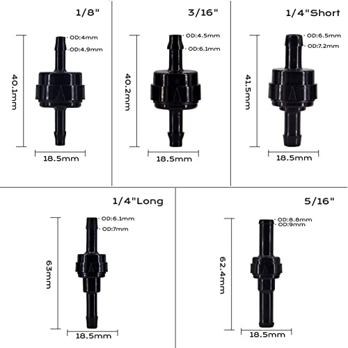 Snapklik.com : 1/4 One Way Fuel Line Check Valve, High Temperature And ...
