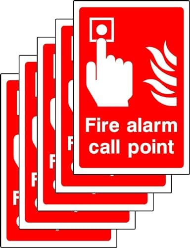 Fire action call point safety signs - Self adhesive stickers 150mm x ...