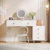 Amazon.com: Tribesigns White Vanity Desk with 5 Drawers, Extendable ...