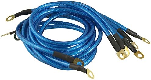 uxcell Auto Car Universal Ground Grounding Wire Cable Kit Blue 5 in 1 ...