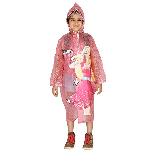 ZEEL Girl's Barbie Print PVC Raincoat_RC305PNKS_Pink_36 : Amazon.in ...
