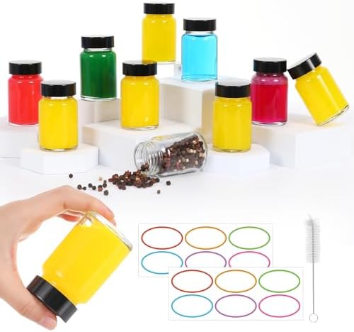 Amazon.com: 15 Pack 2 oz Glass Shot Mini Bottles w/ Black Lids & 15 ...