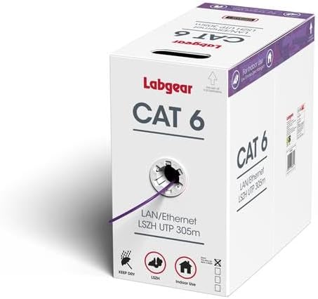 Labgear Cat 6 Ethernet Cable 305m, 100% Pure Copper, Interior Internet ...