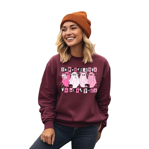 Amazon.com: On Wednesdays We Wear Pink Sweatshirt, Breast Cancer ...