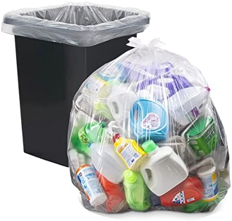 Amazon.com: 100 Count Clear 45 Gallon Trash Bags Heavy Duty 40" x 46 ...