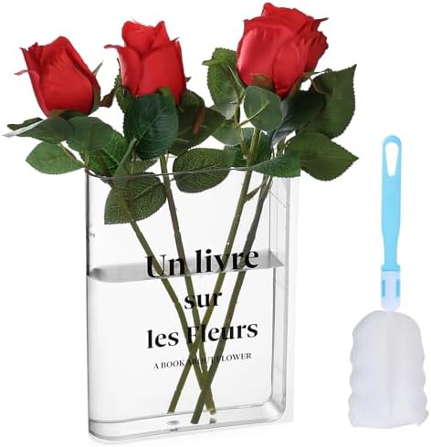 Book Vase For Flowers, Creative Clear Book Vase, New Clear Book Vase ...