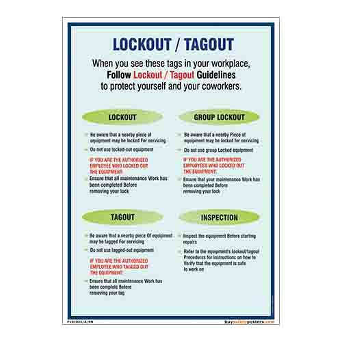 buysafetyposters.com - LOTO Poster In English Plastic Lamination (A4, 8 ...