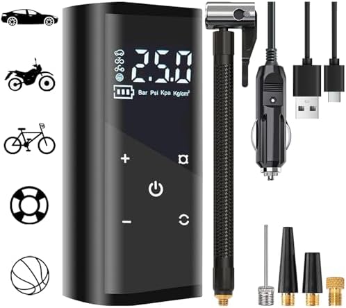 oolong Tire Inflator Portable Air Compressor,150PSI 12V DC 6000mAh ...