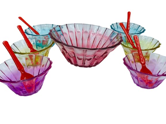Buy GLASS & CERAMICS Bite Me 7-Piece Clear Glass Pudding Set with ...