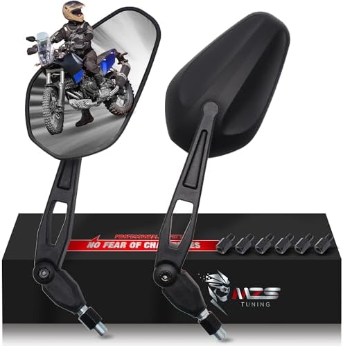 Amazon.com: MZS Motorcycle Mirrors, Foldable 10mm 8mm Hawk-Eye ...