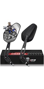 Amazon.com: MZS Motorcycle Mirrors, Foldable 10mm 8mm Motorbike ...