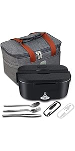 STN Lunch Box Chauffante 75W,Complètement Étanche Gamelle Chauffante ...