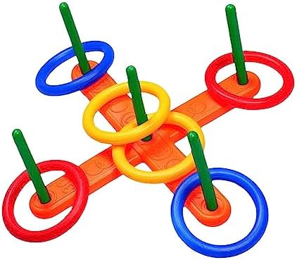 WISHKEY Quoits Ring Toss Game for Kids, Ring Throwing Game for Single and Group Play, Outdoor ...