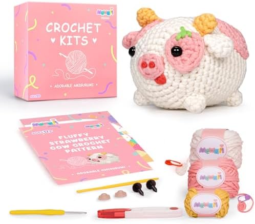 Amazon.com: Mewaii Crochet Kit for Beginners Level 2 with 40% Extra Eco ...