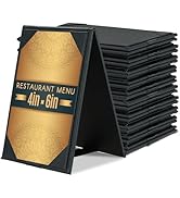 Drink Menu 10-Pack Black Leatherette Menu Holders - Double-Sided 4x6 ...