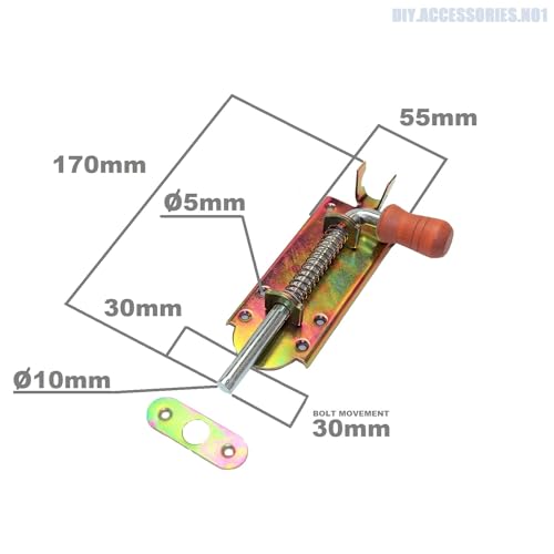 Cotarba Gate Drop Bolts Heavy Duty Gate Bolt Spring Loaded Bolt for ...