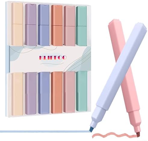KLIFFOO Highlighter Marker Pens, 6 Colors Chisel Tip Art Markers Sketch ...