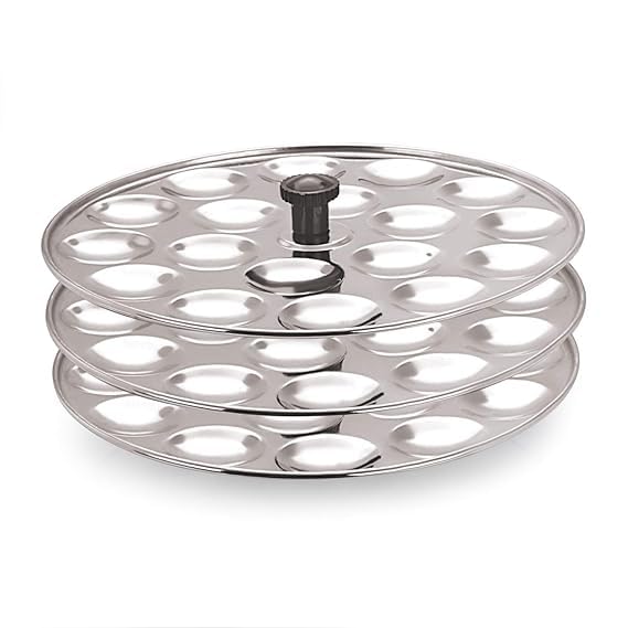 Stainless Steel Mini Idli Stand - 54 Idli Capacity - 3 Plate - Compact ...