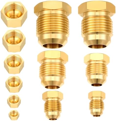 Amazon.com: MorningRo 6 Pcs Brass Flare Plug SAE 45 Degree Flare Tube ...