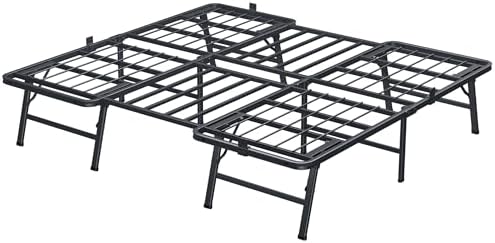 Amazon.com: Amazon Basics Bed Frame with Storage, Foldable Metal ...