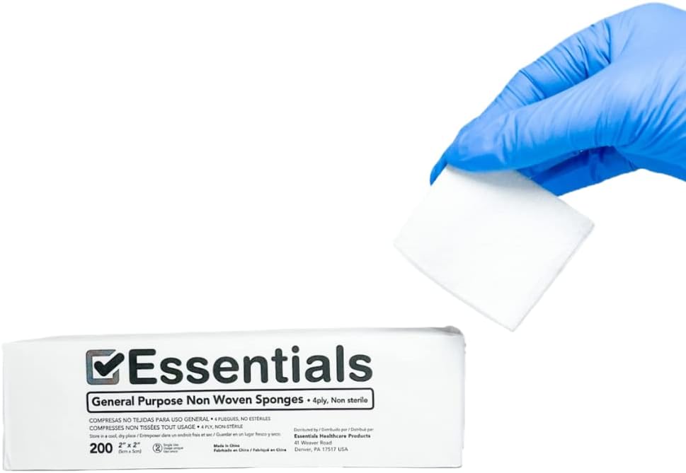 Amazon.com: Essentials Non-Sterile Gauze Sponges – 200 Count (Pack of 2 ...