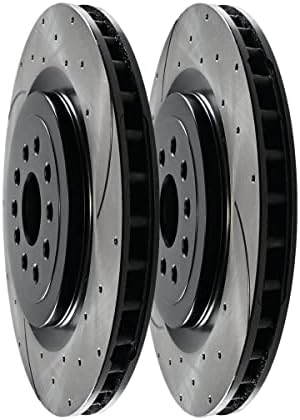 Amazon.com: AutoShack Pair of 2 Front Drilled and Slotted Brake Rotors ...