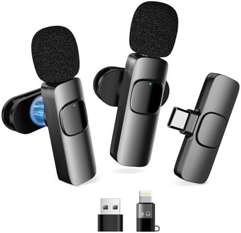 Amazon.com: GOGARA Microphone for iPhone, 2 Pack Wireless Microphones ...