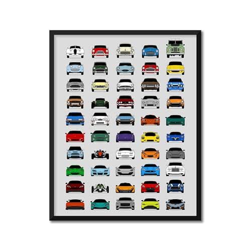 Amazon.com: British Car Poster - Print features Best of British Cars ...