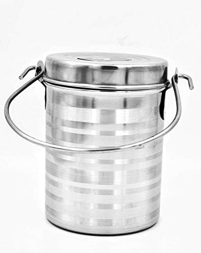 Shopsidex Stainless Steel Milk Oil Ghee Storage Container with Lid and ...