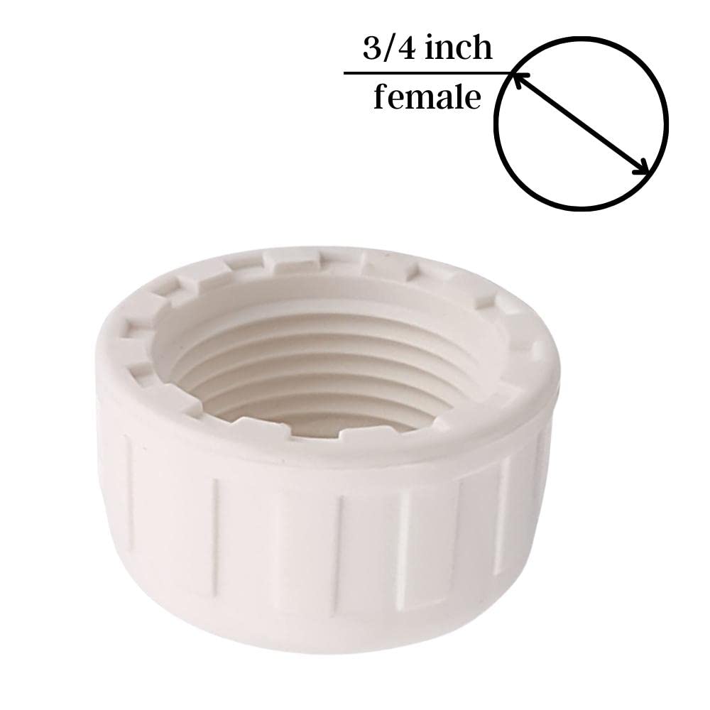 Snapklik.com : White 3/4 Inch PVC Pipe End Cap PVC Female Thread End ...
