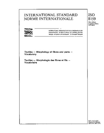 ISO 8159:1987, Textiles - Morphology of fibres and yarns - Vocabulary | Amazon.com.br
