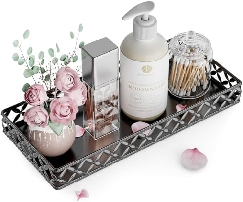 Amazon.com: Vanity Tray for Bathroom Counter - 11 Inch Black Decorative ...