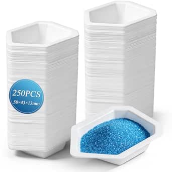 Yiyiring 250 Pcs Weigh Boats, 10ml Small Disposable Plastic Scale Trays ...