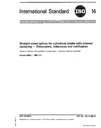 ISO 14:1982, Straight-sided splines for cylindrical shafts with ...