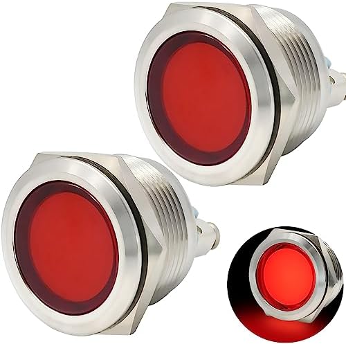 Amazon.com: ZGSZJHF Indicator Light 22mm 0.87" Waterproof Red Metal ...