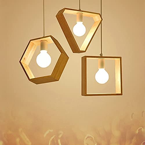 Buy PRIYA LIGHT Wooden Made 3 Different Design Hexagon, Square ...
