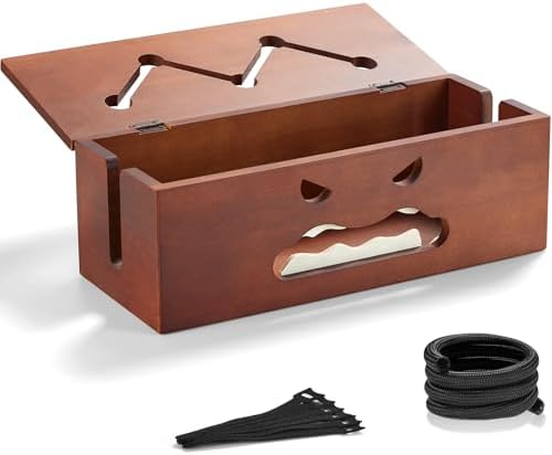 Amazon.com: Large Cable Management Box,Cord Organizer Box with Cable ...
