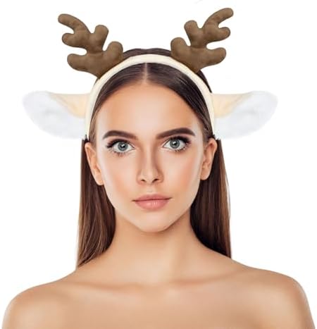 Amazon.com : SIOTMERA 4 Pack Reindeer Antlers Headband Fluffy Animal ...