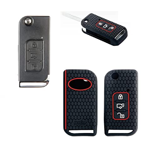 AutoMoto Key Cover Black Remote Key Shell Rubber Key Case Pad Three ...