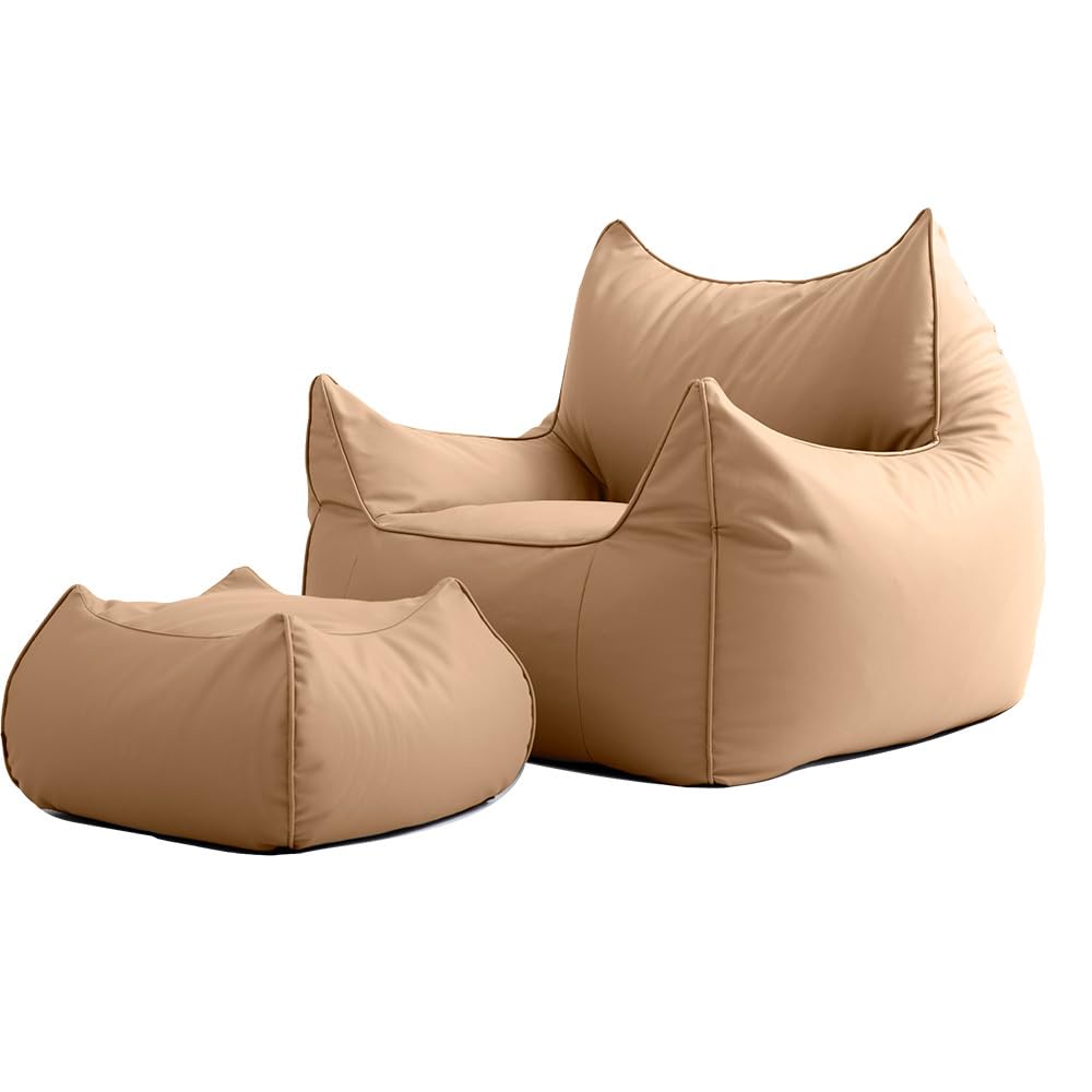 Viviendo Lazy Sofa Cozy Bean Bag Chair Leathaire Lazy Lounger with ...