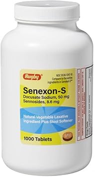 Amazon.com: Rugby Senexon-S Senna & Dousate Sodium 1000ct : Health ...
