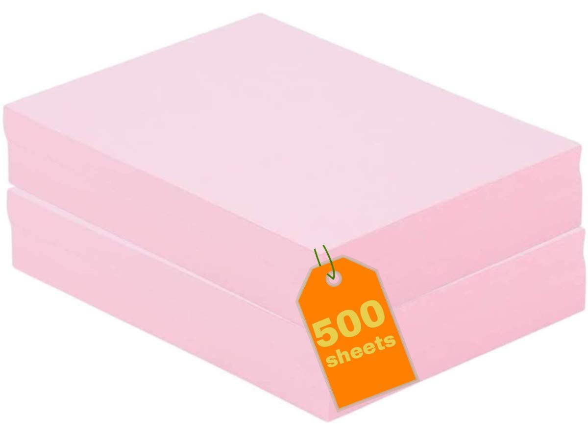 1InTheOffice Pink Copy Paper 8.5x11 Letter Size, 20lb Density, (500 ...