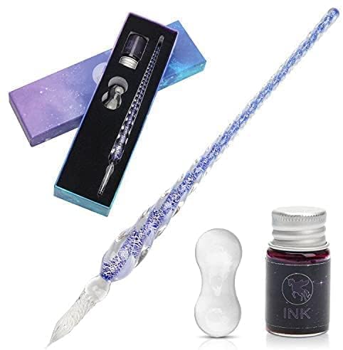 ARTISTERY Crystal Glass Dip Pen and Ink Set, Glass Calligraphy Pens ...