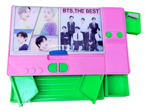 Aapeshwar Plastic Bts Printed Jumbo Dual Space Geometry Box, Pencil Box ...