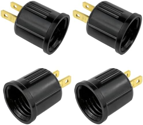 8 Pcs E26/E27 light socket to plug adapter Converts Outlet to Lamp ...