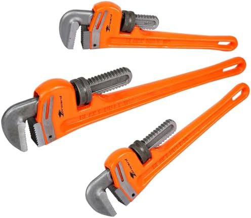 Forward 3pcs Pipe Wrench Set - 10", 14", 18" Heavy Duty Ductile Iron ...