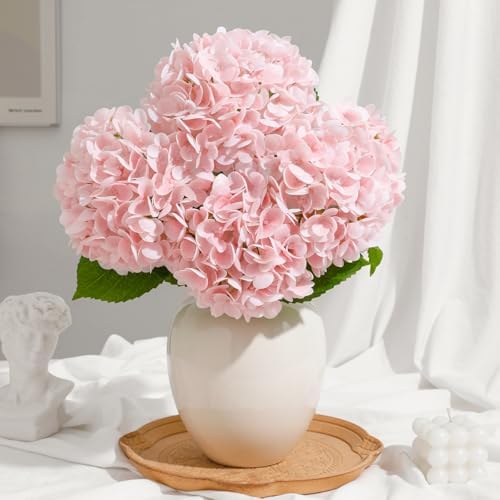 Amazon.com: LILUYTO 4 Pcs Real Touch Hydrangea Artificial Flowers, 18 ...