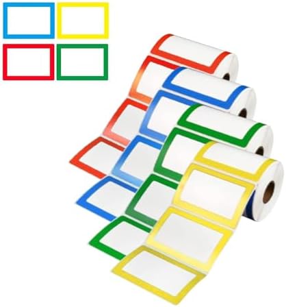 True-Ally 1200 PCS Mix Colored Name Tag Label Sticker, 3.x2"/ 75x50 mm ...