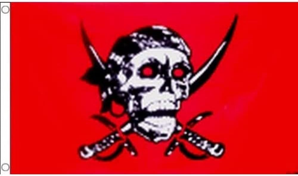 Amazon.com : AZ FLAG - Pirate Red Skull Flag - 2x3 Ft - 100D Polyester ...